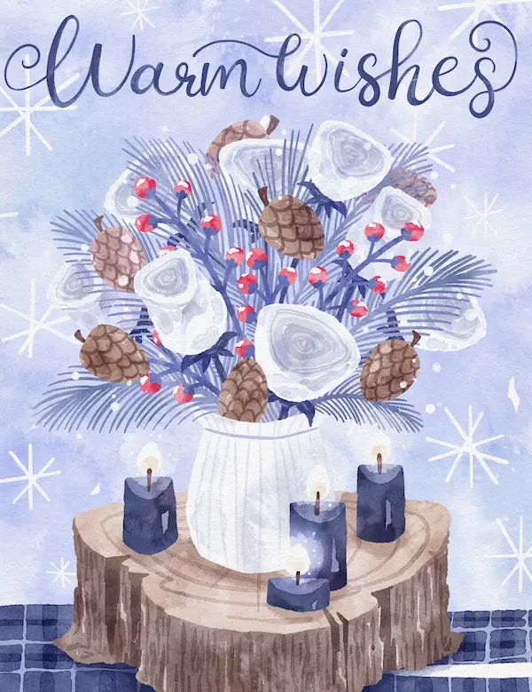 Group Ecard: Warm wishes cozy holiday group card